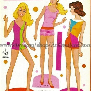 Printable Digital Pdf, Instant Vintage Paper Dolls World of Barbie 1971 - Etsy