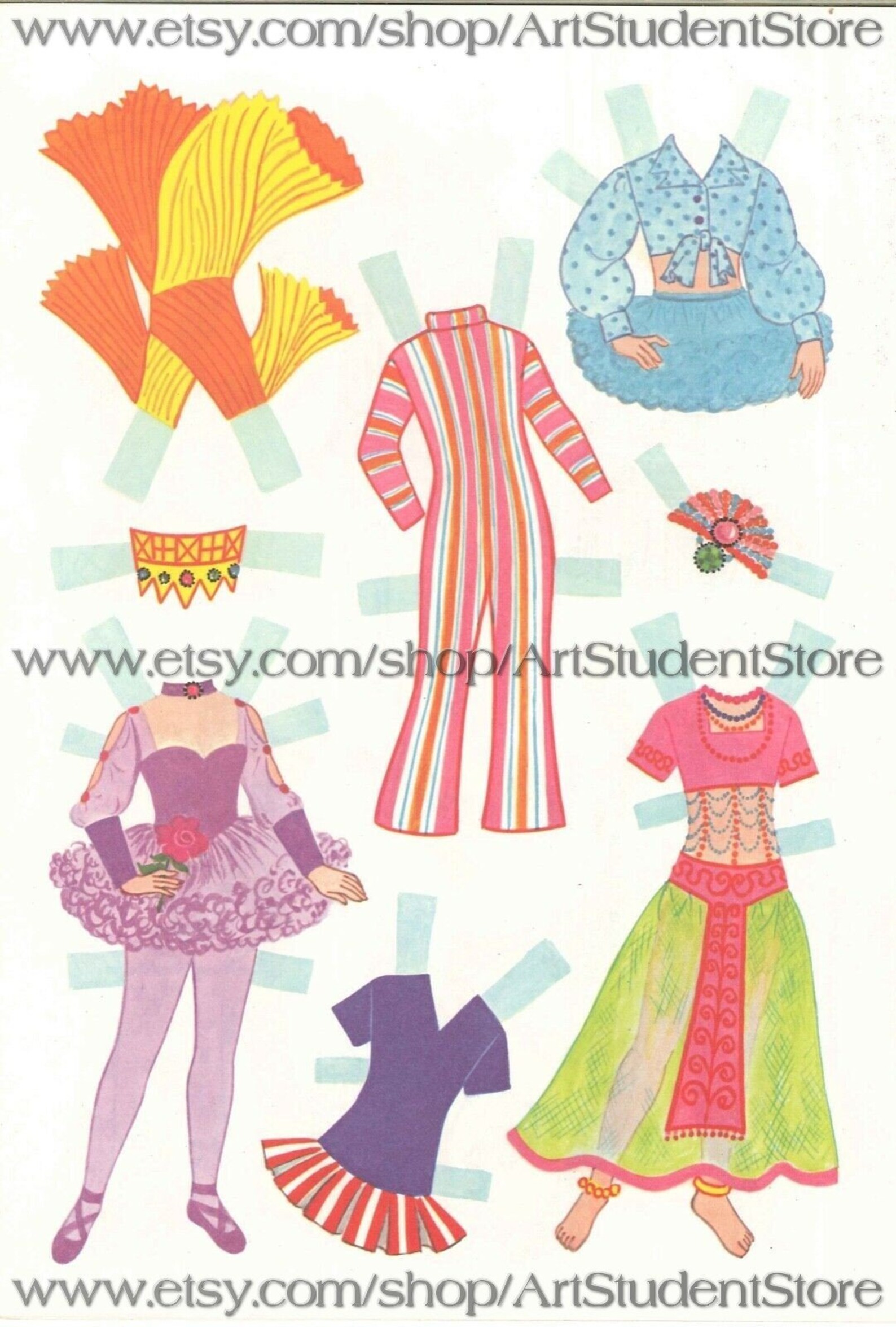 Pdf Printable Digital, Vintage Paper Dolls Ms. Girls Career Clothes ...