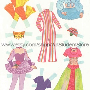 Pdf Printable Digital, Vintage Paper Dolls Ms. Girls Career Clothes ...