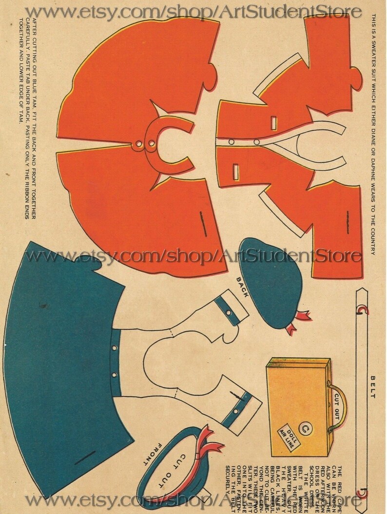 Pdf Printable Digital Vintage Paper Dolls Round About 1930 - Etsy