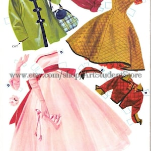 Pdf Instant Digital, Vintage Paper Dolls Pink Prom Twins - Etsy