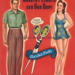 Retro Paper Dolls, Bob Hope Lamour Paper Doll 1942 - Etsy