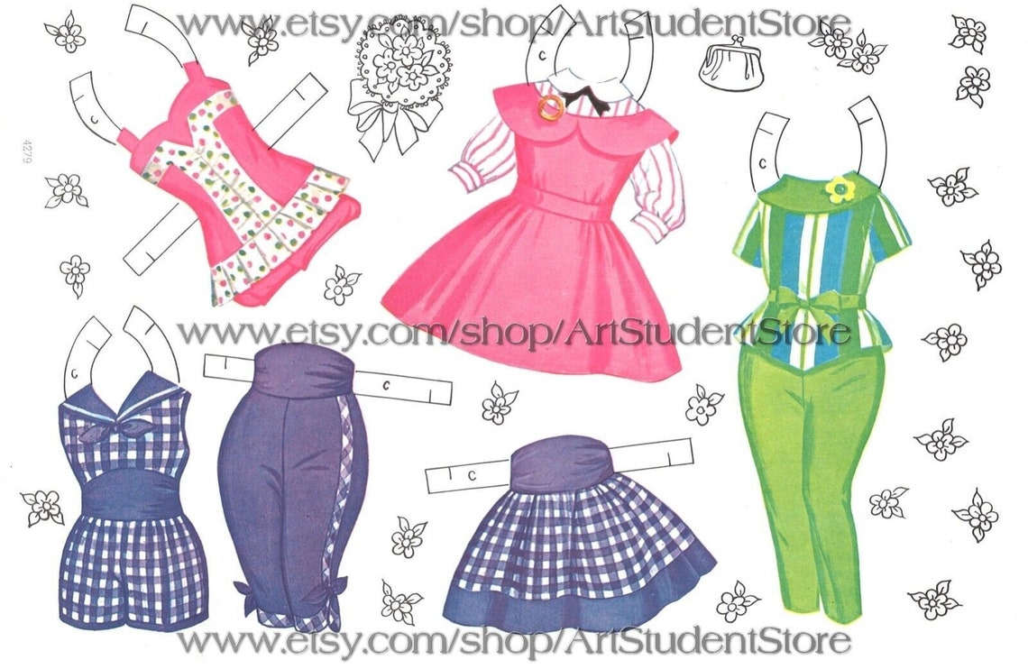 Vintage Paper Dolls Dollies Try Pdf Instant - Etsy