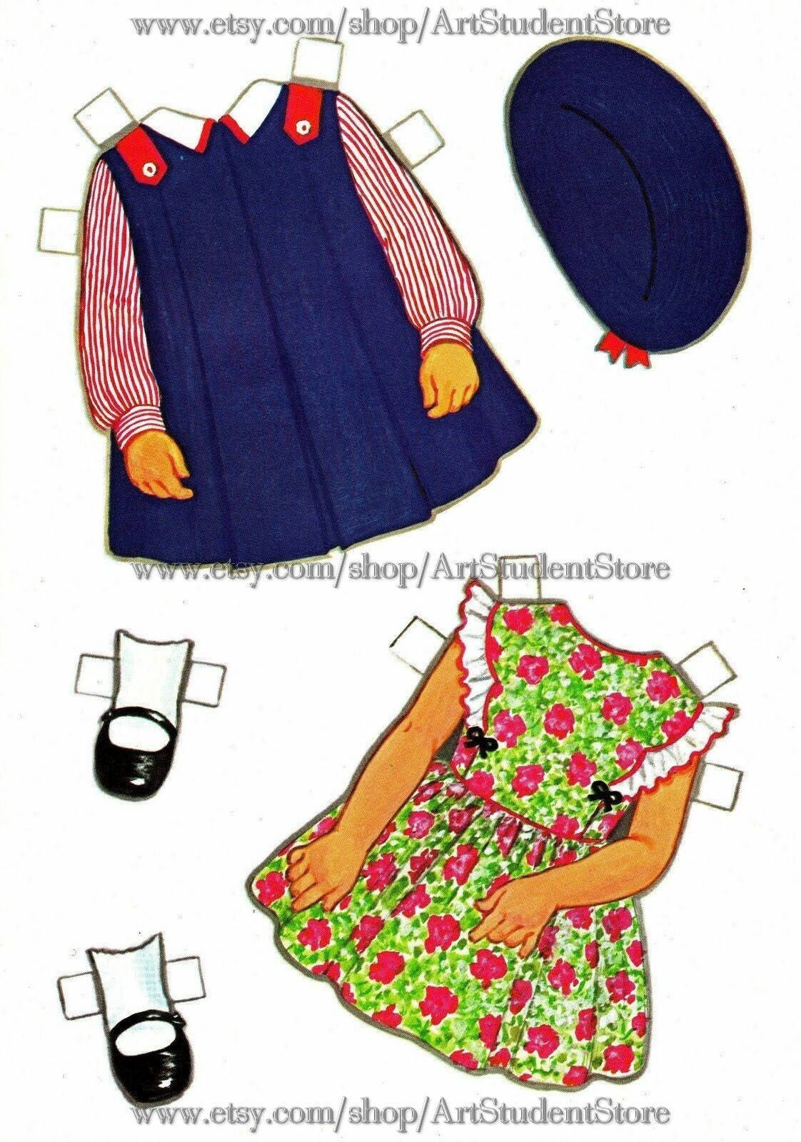 Digital Paper Dolls Download Pdfretro Mimi Cutout - Etsy