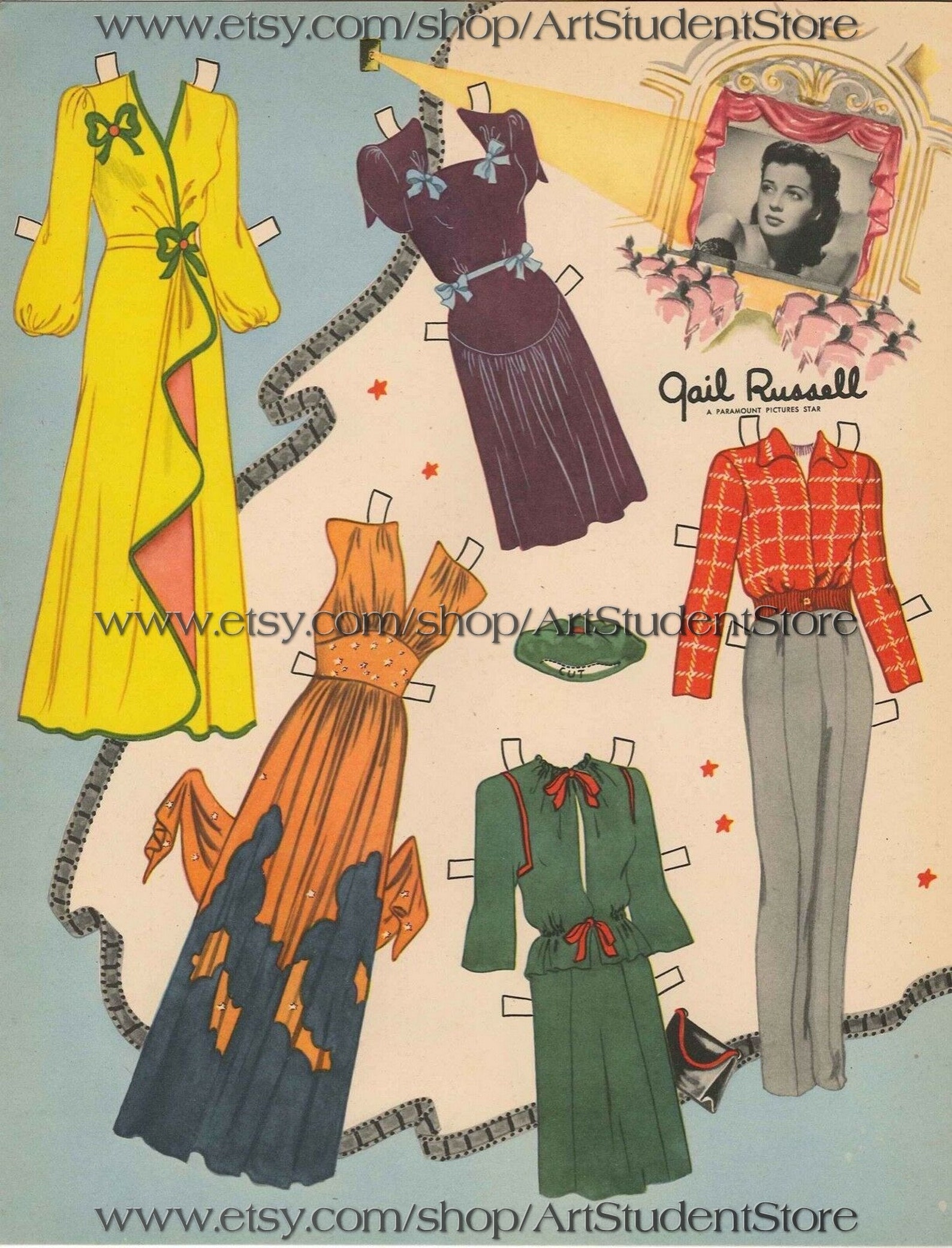 Printable Pdf, Vintage Paper Movie Starlets 1946 - Etsy