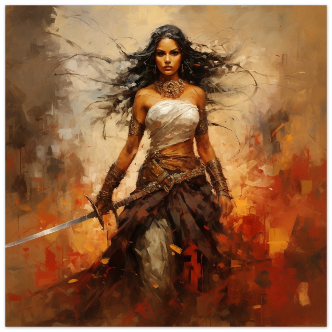 Indian Warrior Princess 03 Palette Knife Oil Painting - Etsy