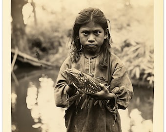 Apache Child With Fish 02 - Etsy