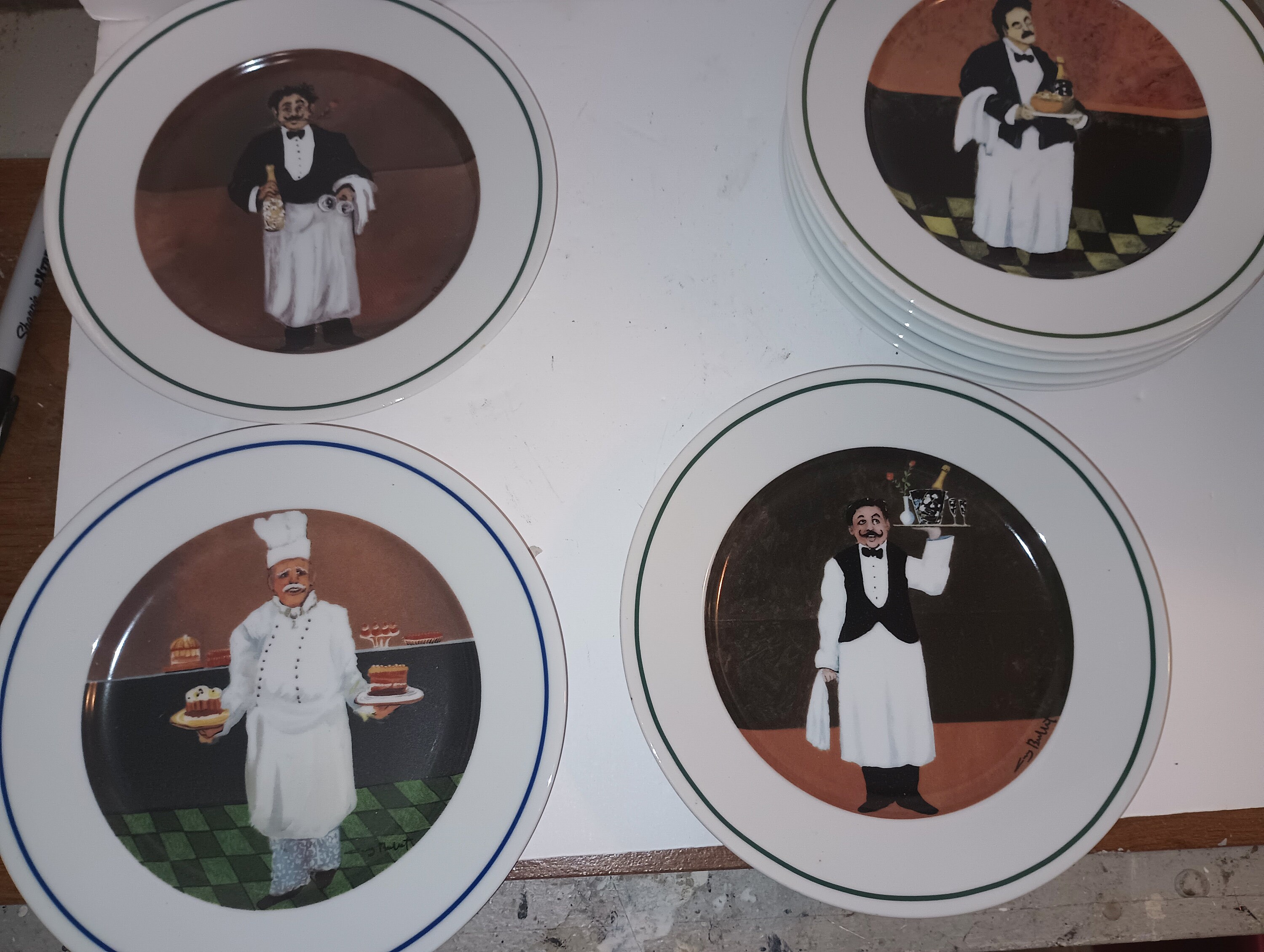 Williams and Sonoma Chef Salad Plates Set of 12 Guy Buffet Sommelier ...