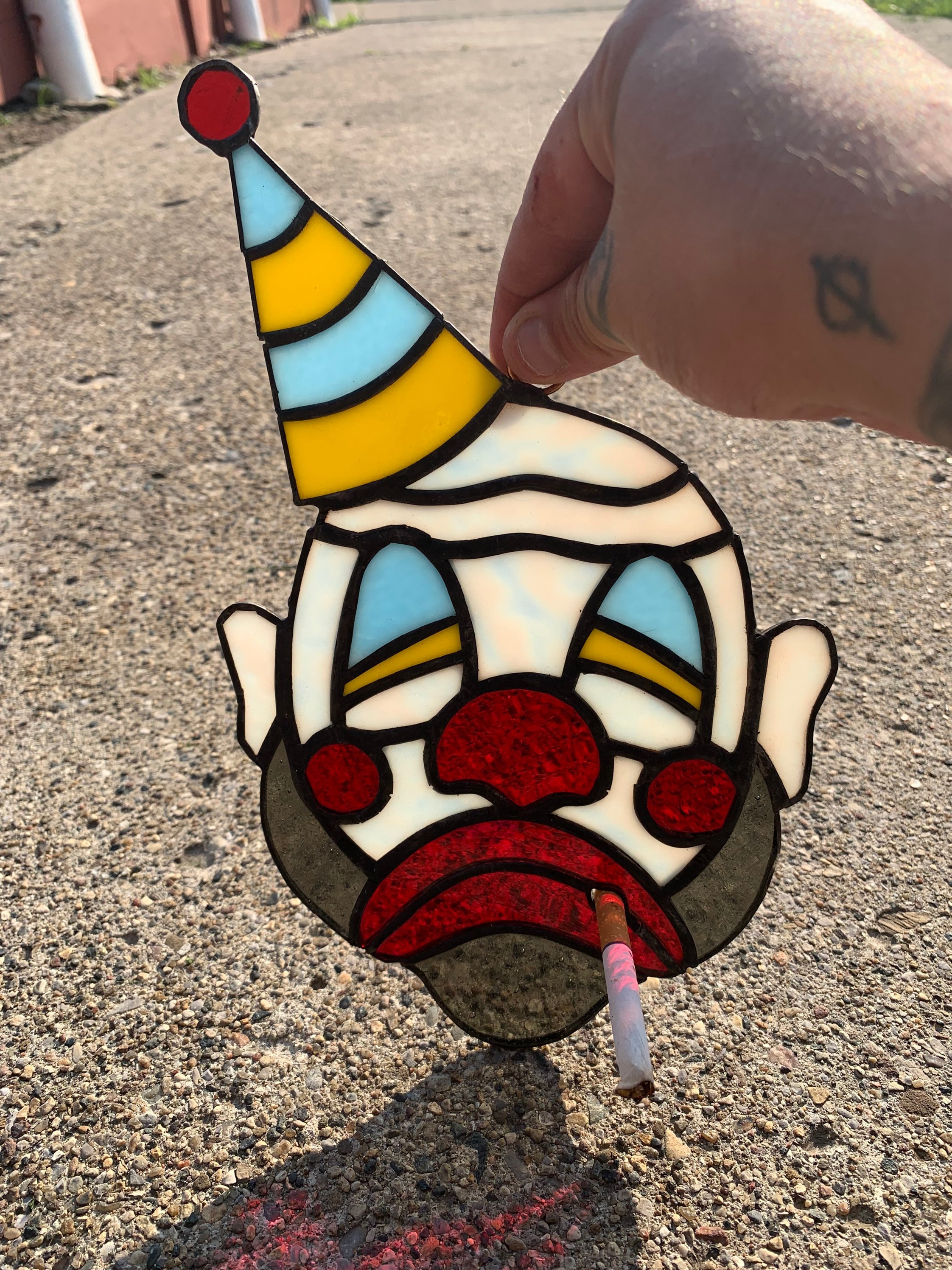 Stained Glass Clown Suncatcher Circus Art - Etsy