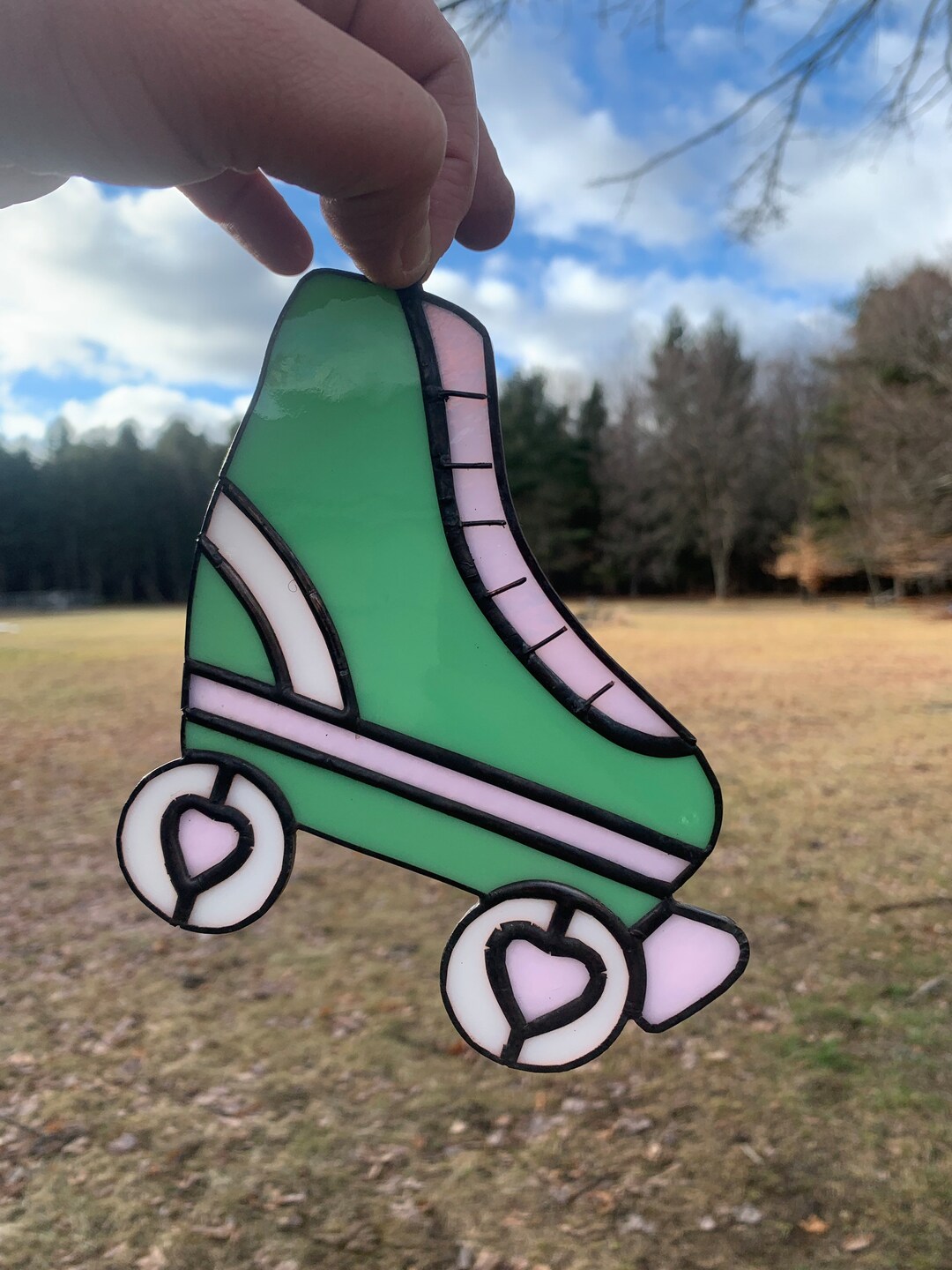 Stained Glass Rollerskate Suncatcher Art - Etsy