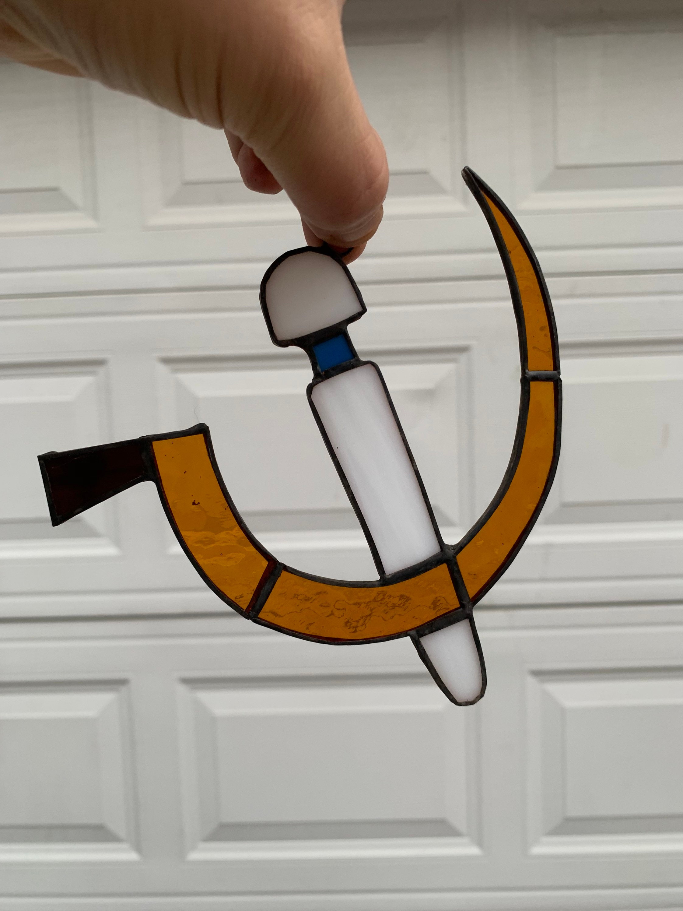 Vibrating Wand and Sickle Stained Glass Art Comrade Suncatcher | Etsy