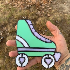 Stained Glass Rollerskate Suncatcher Art - Etsy