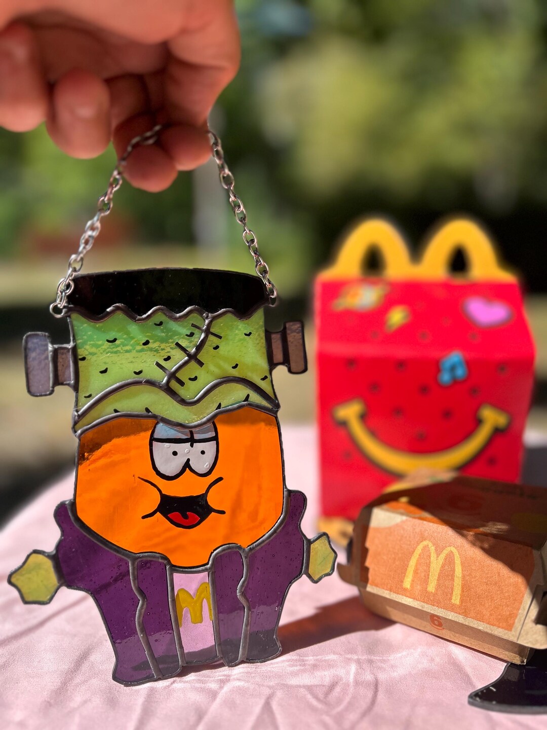 Vintage Stained Glass Mcbuddy Halloween Frankenstein Chicken Nugget ...