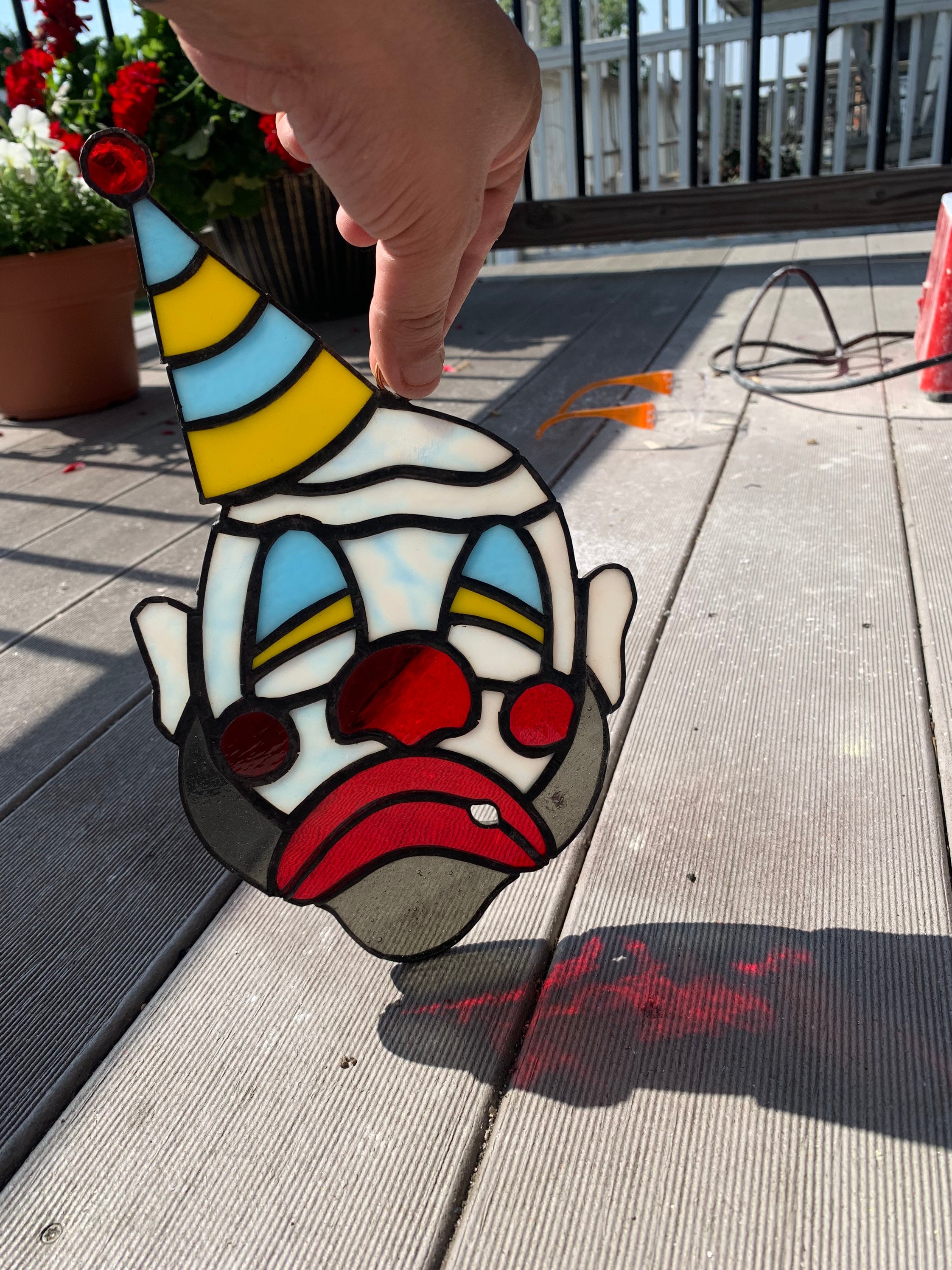 Stained Glass Clown Suncatcher Circus Art - Etsy