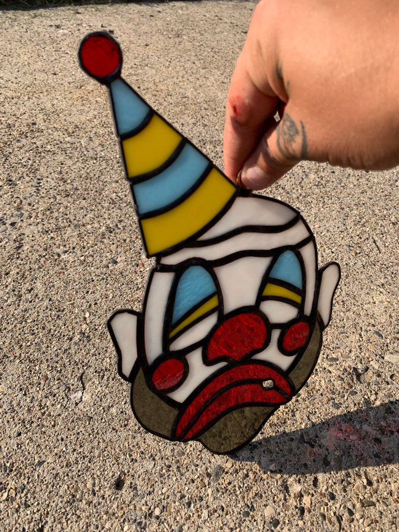 Stained Glass Clown Suncatcher Circus Art - Etsy