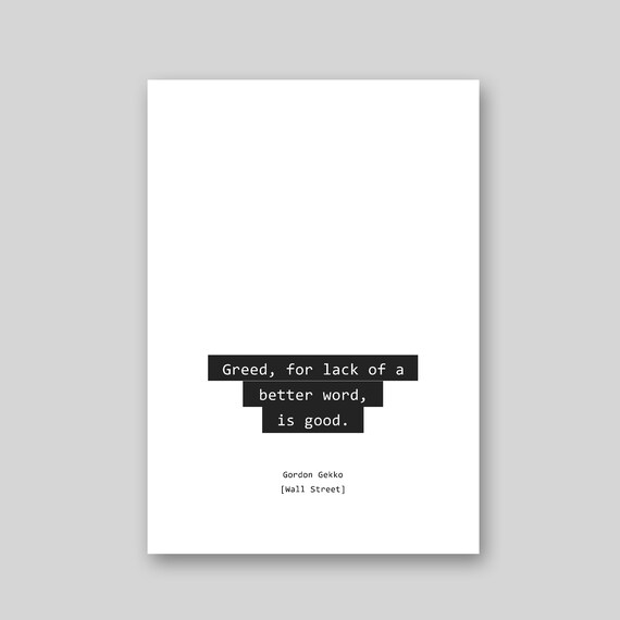 Greed Is Good Full Text