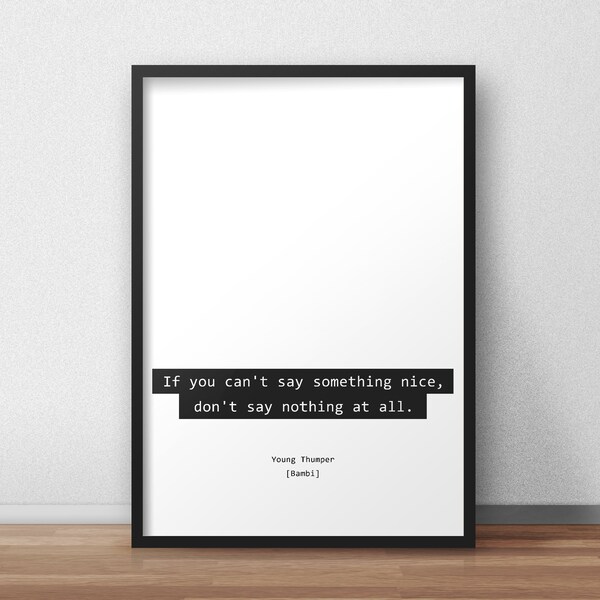 If You Cant Say Something Nice Thumper - Etsy