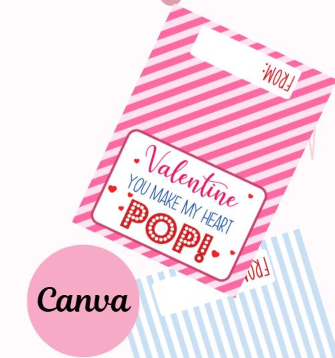 DIGITAL FILE, Printable Pop It Tags, Printable Valentines Tags ...