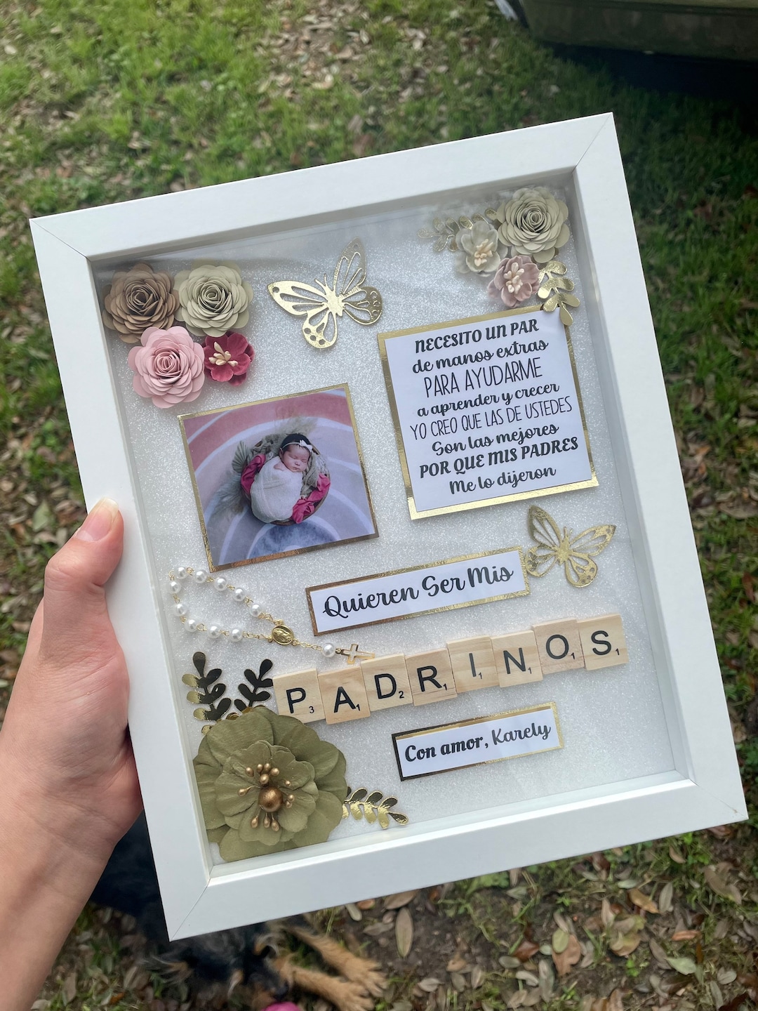 Godparent Proposal Shadow Box, Godparent Proposal, Baptism Proposal ...