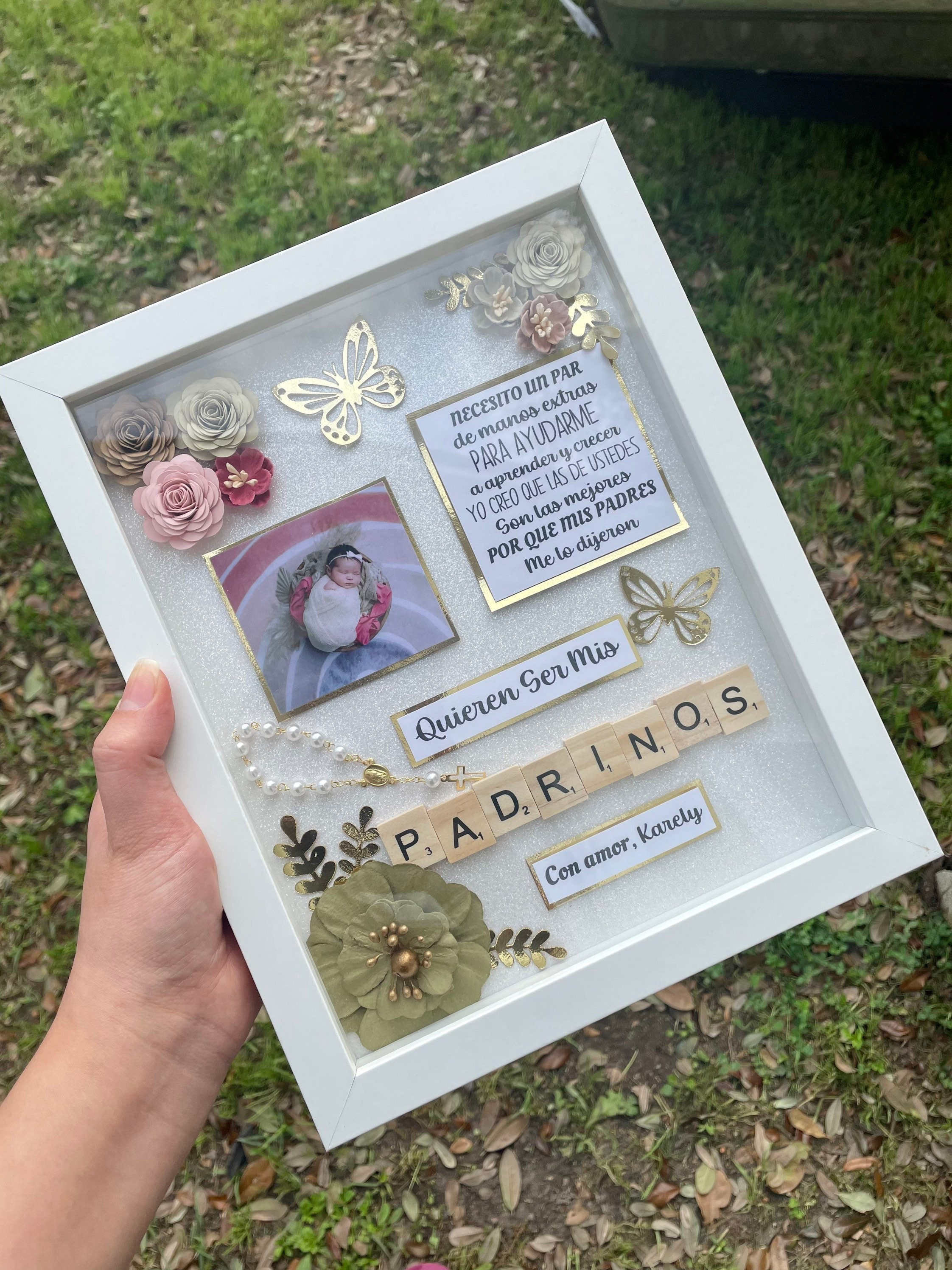 Godparent Proposal Shadow Box, Godparent Proposal, Baptism Proposal ...