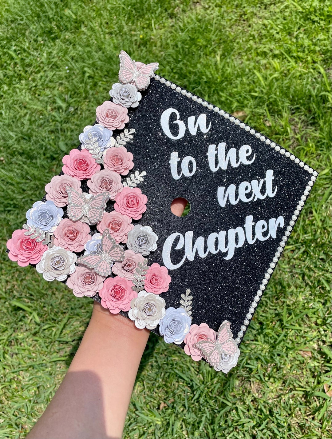 Graduation Cap Topper, Graduation, Pink Graduation Cap, Next Chapter ...