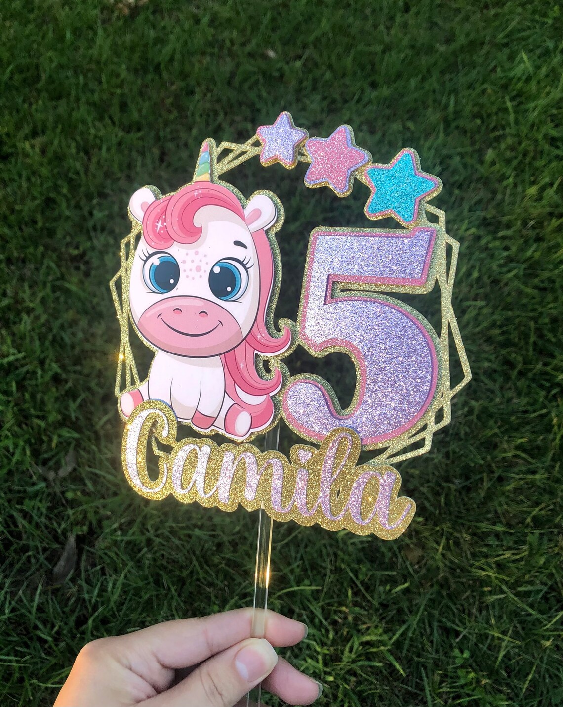 Unicorn Cake Topper Pastel Cake Topper Pastel Unicorn Cake - Etsy