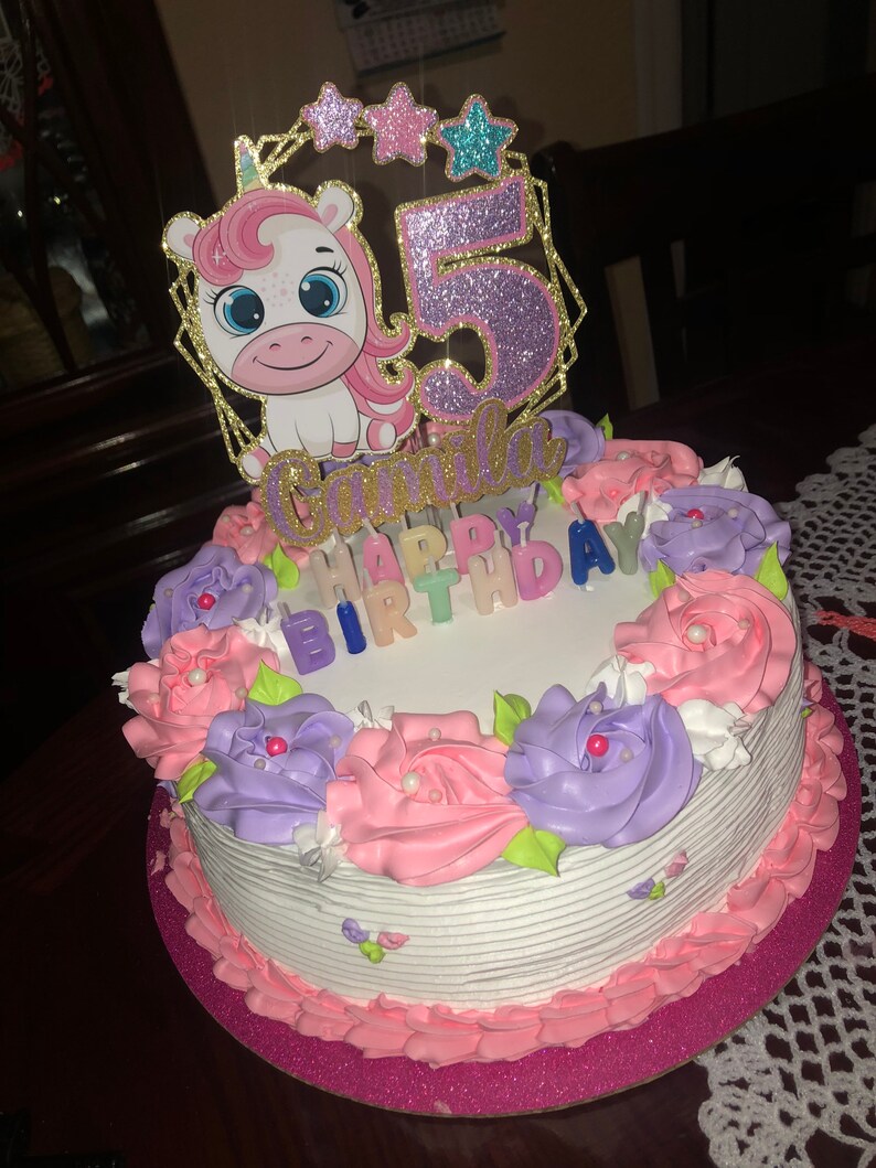 Unicorn Cake Topper Pastel Cake Topper Pastel Unicorn Cake - Etsy