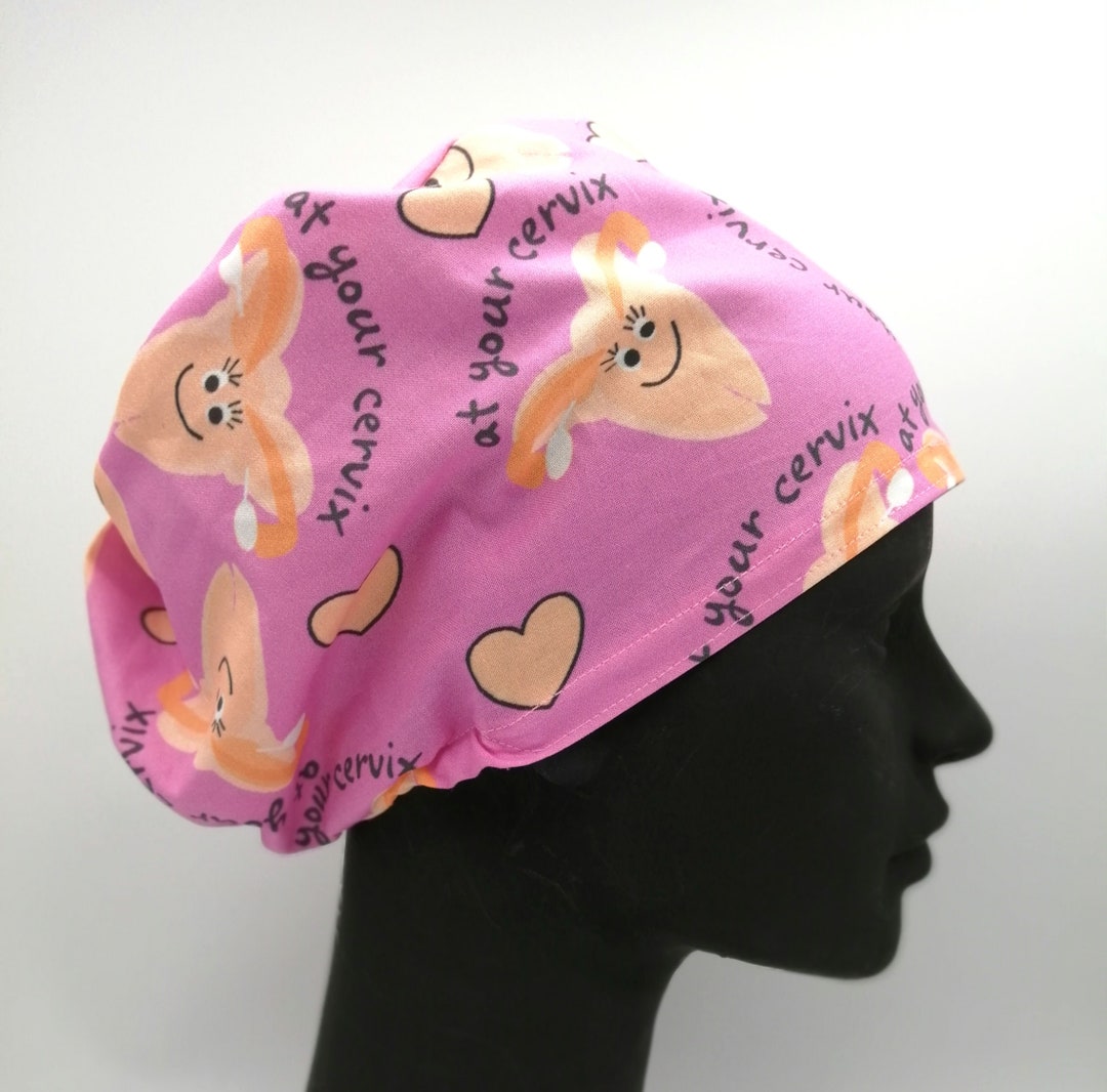 Cervix Scrub Cap Personalised Custom Scrub Cap Unisex Scrub Cap Unique