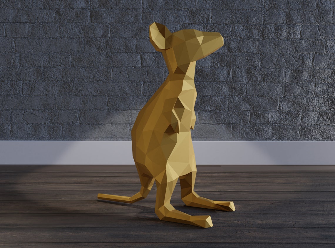 Baby Kangaroo Origami Papercraft DIY Papercraft Cute Paper Craft 3D - Etsy