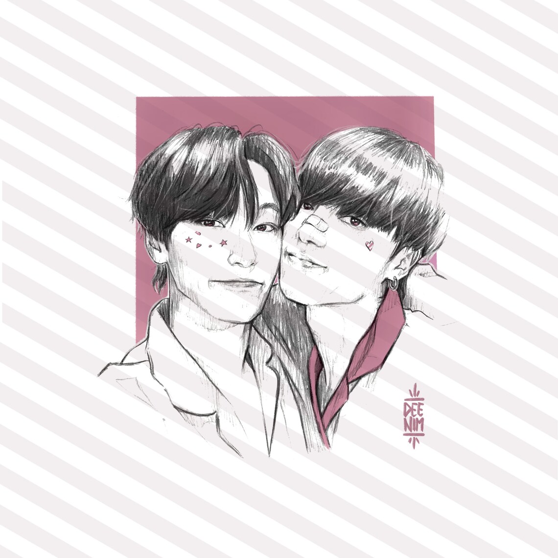 ATEEZ Cute Woosan Wooyoung X San / A6 Art Print - Etsy UK