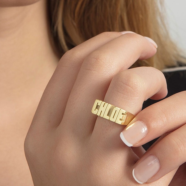 Solid Gold Signet Ring Women - Etsy
