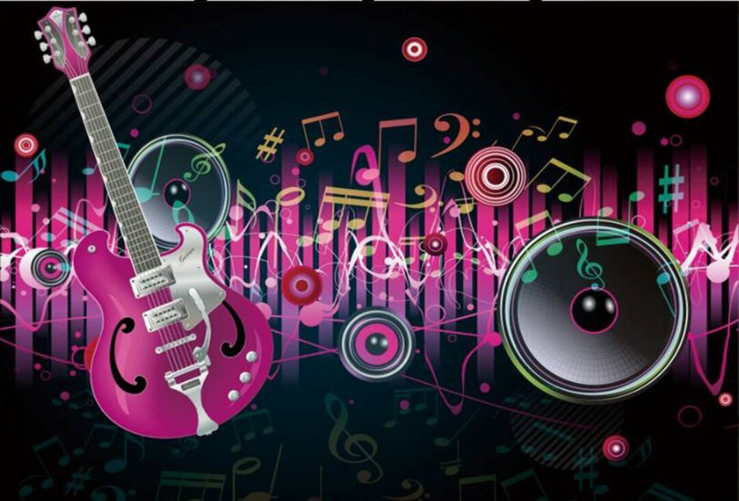 Music Party Photography Backdrop Baby Birthday Backdrop Photo ...