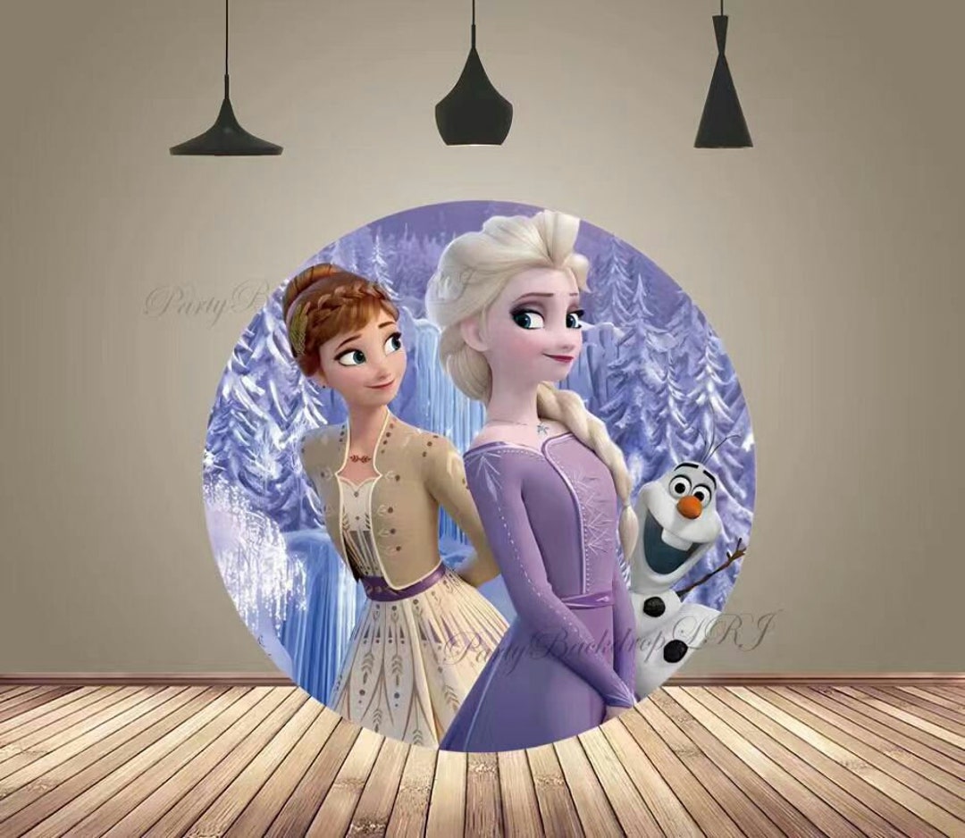 Frozen Princess Elsa Anna Round Arch Backdrop Baby Shower Birthday ...