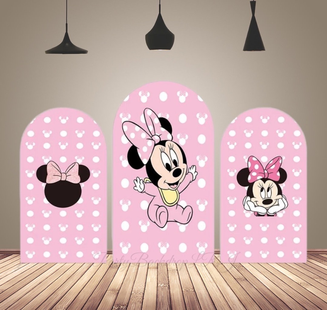 Minnie Mouse Birthday Party Arch Backdrop Cover for Kids Cartoon ...