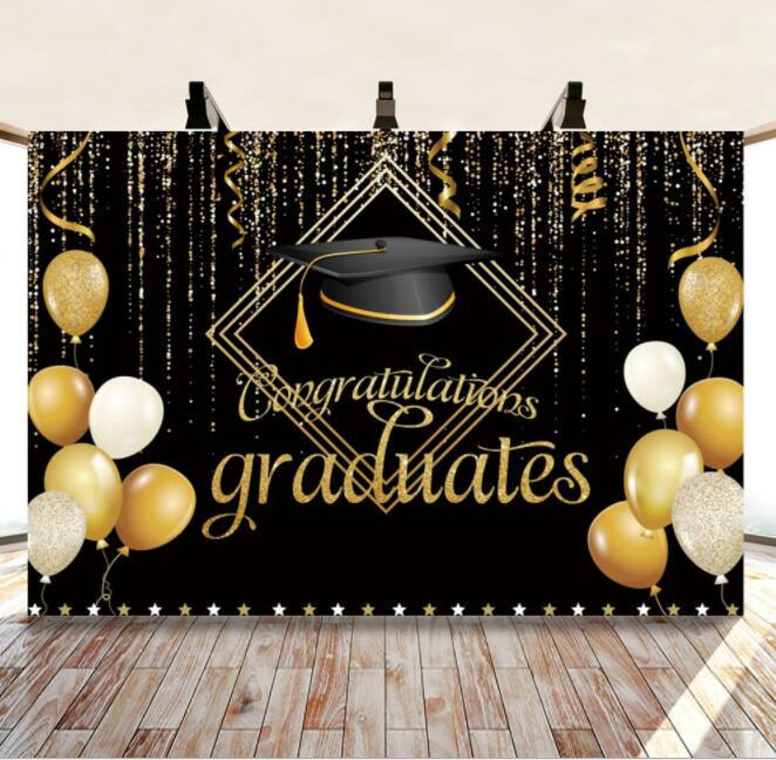 Congrats Grad Photography Backdrop Graduation Party Backdrop - Etsy