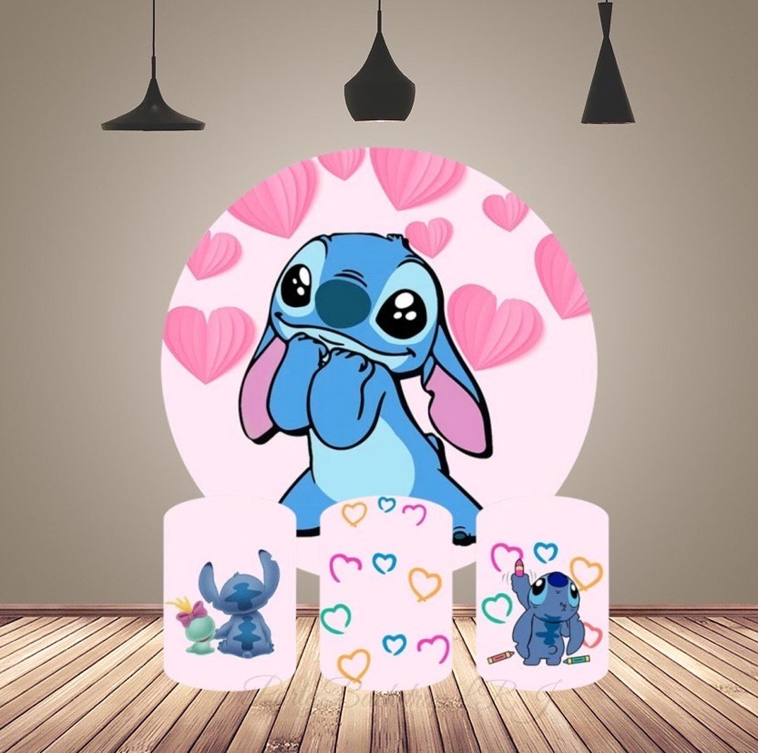 Circle Lilo and Stitch Backdrop Cover Round Cartoon Kids Photography ...