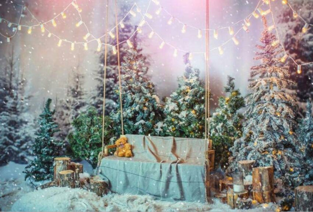 Christmas Tree Theme Photography Backdrop Party Banner - Etsy