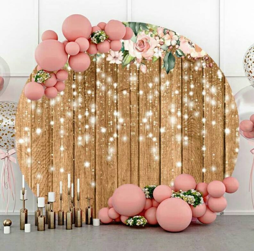 Glitter Round Board Backdrop Cover Floral Wooden Circle - Etsy
