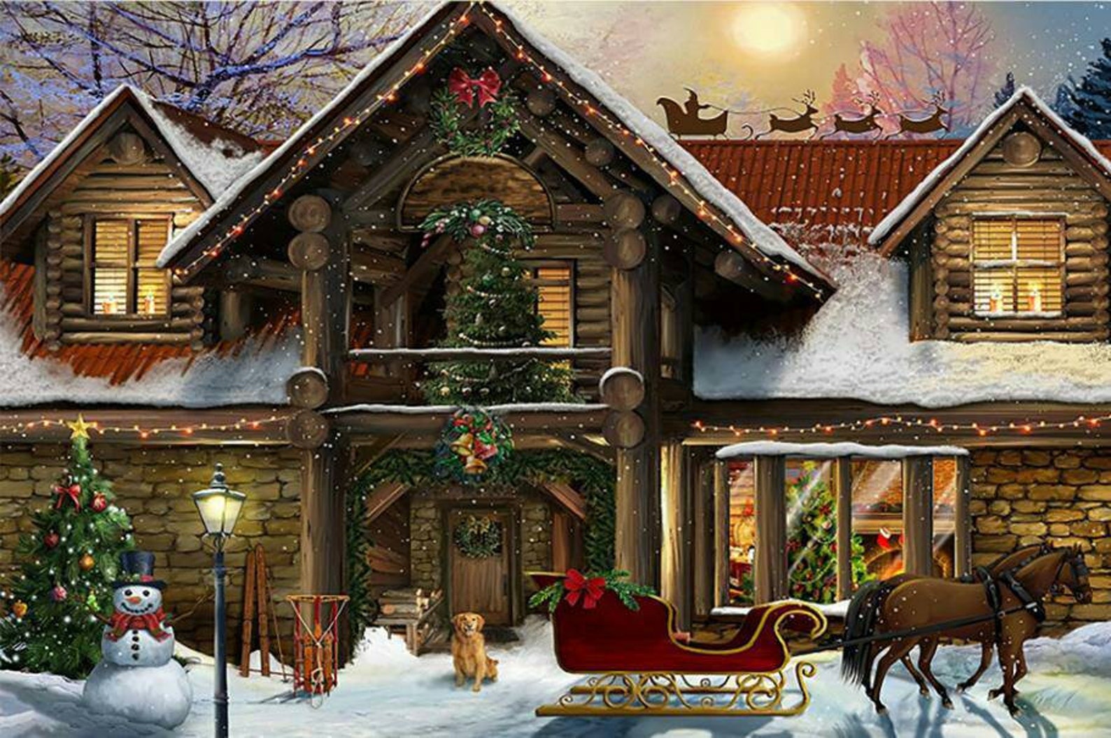 Xmas Snow Landscape Photography Backdrop Banner Christmas - Etsy