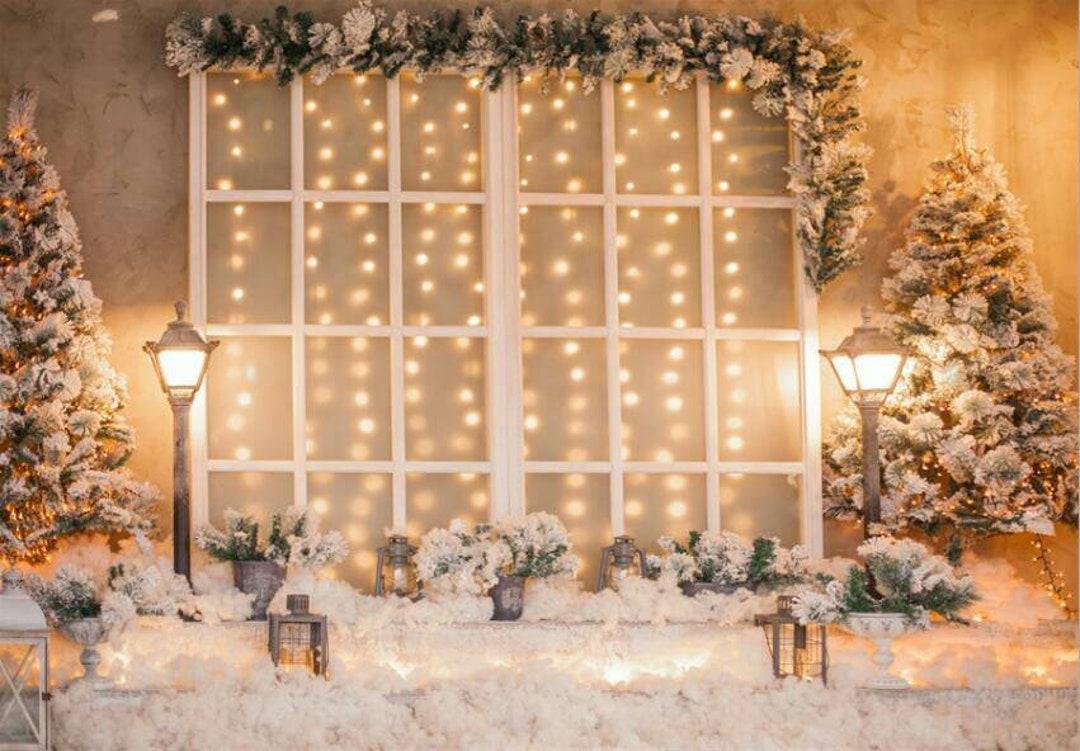 Christmas Theme Party Photography Backdrop Banner Christmas Lights ...