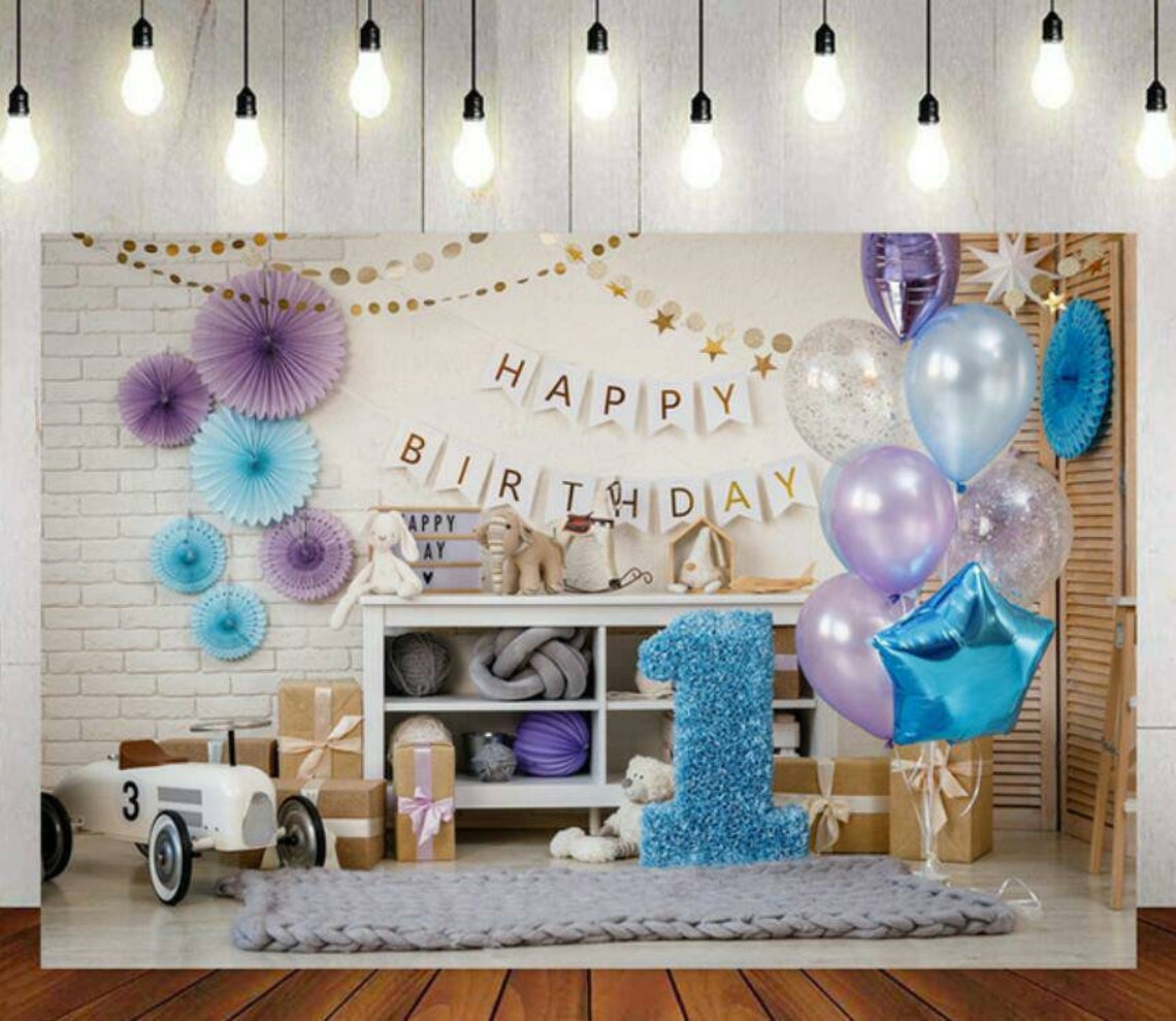 Balloons Photography Backdrop Baby Shower Kids 1st Birthday - Etsy
