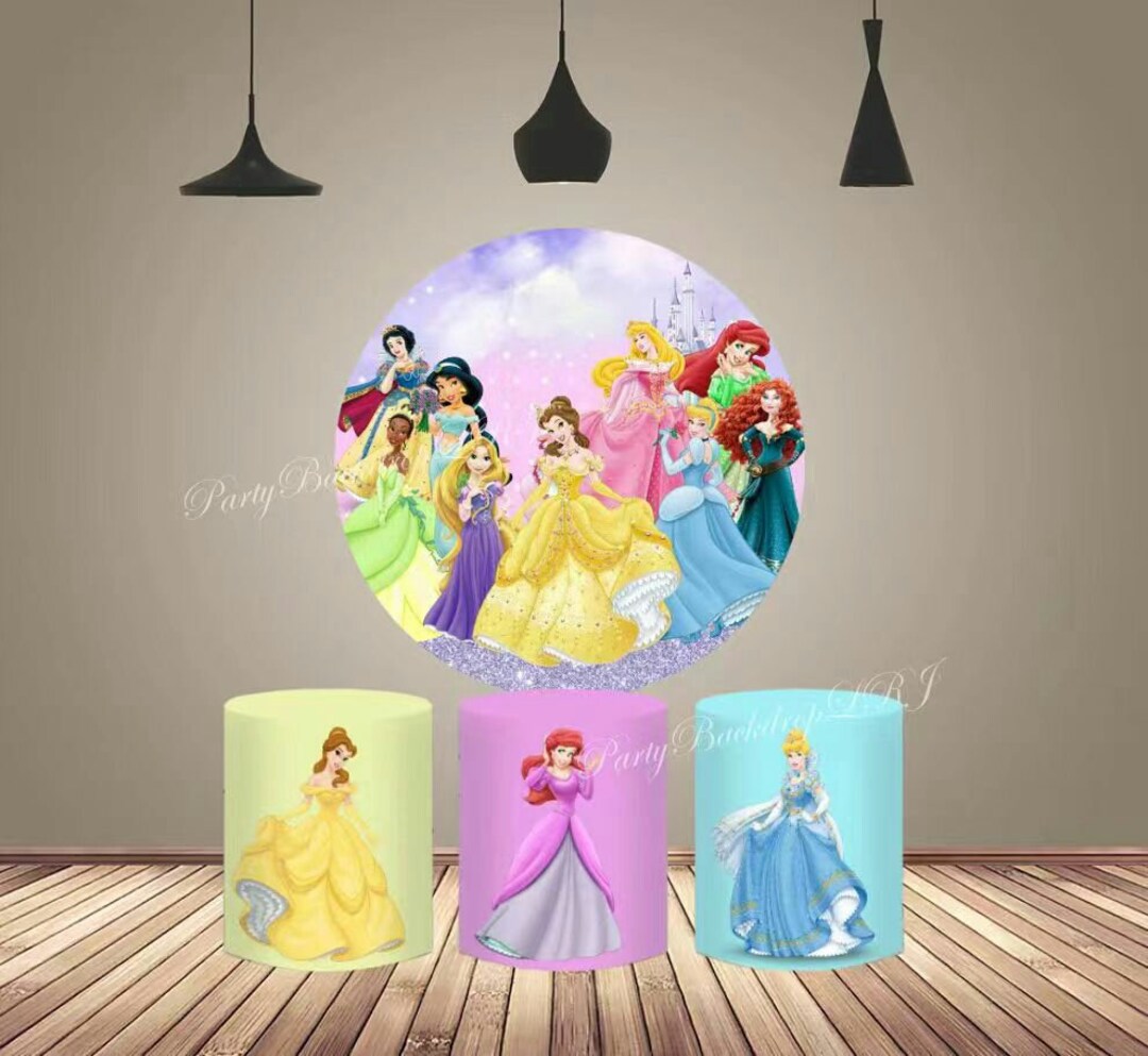 Disney Princess Round Arch Backdrop Birthday Party Photography ...