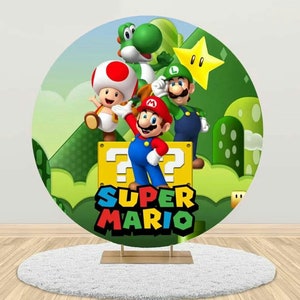 Baby Birthday Round Arch Backdrop Cover Super Mario - Etsy