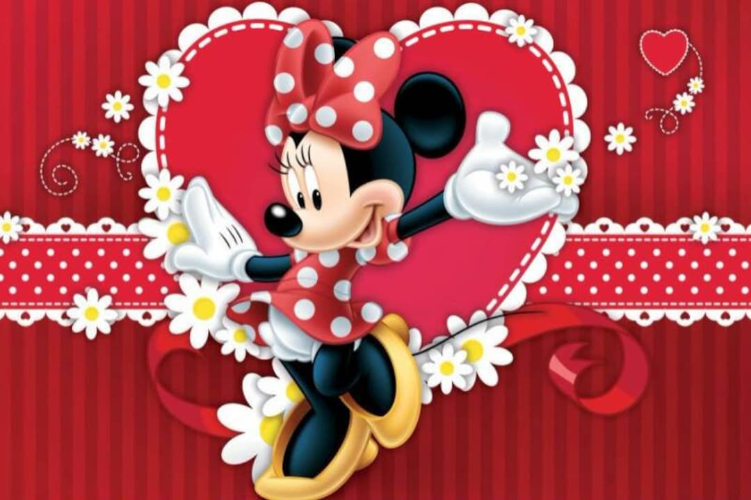 Minnie Mouse Backdrop Girls Red Happy Birthday Photography Backdrop ...