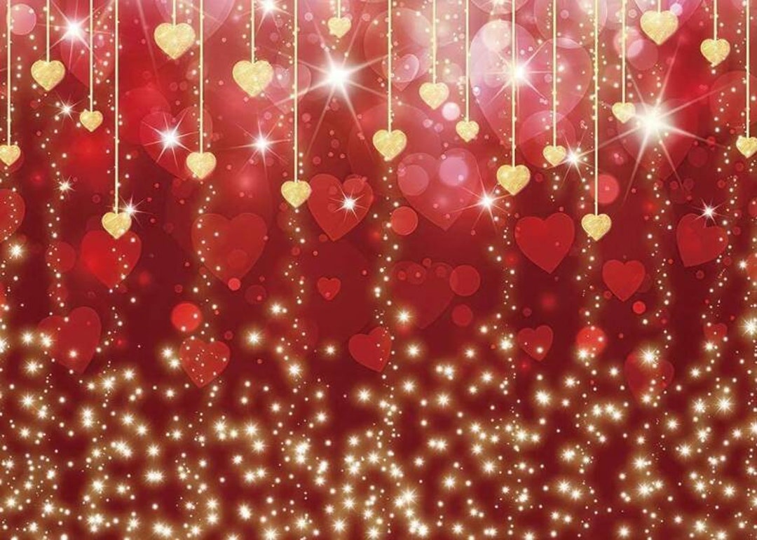 Romantic Valentine's Day Photography Backdrop Golden Flash Love Photo ...