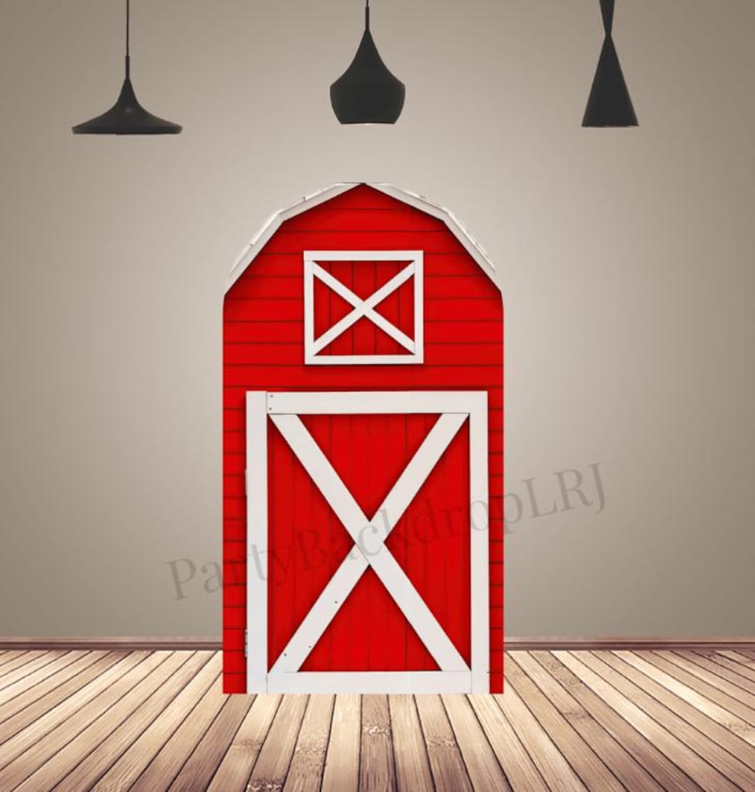 Red Farm Barn Arch Backdrop Cover Children Baby Birthday Party Backdrop ...