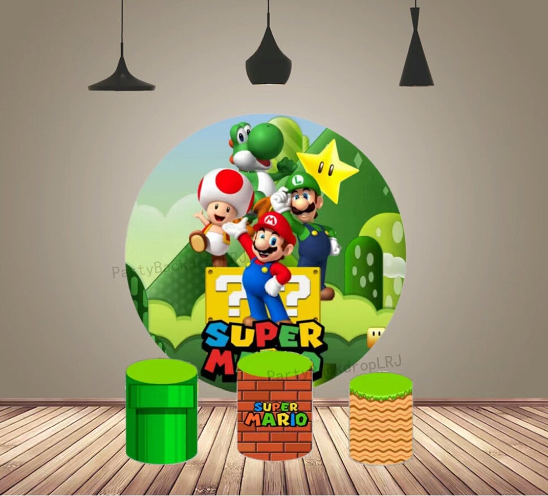 Baby Birthday Round Arch Backdrop Cover Super Mario - Etsy
