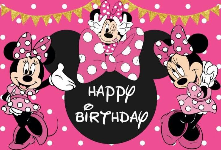 Minnie Mouse Backdrop Girls Red Happy Birthday Photography - Etsy