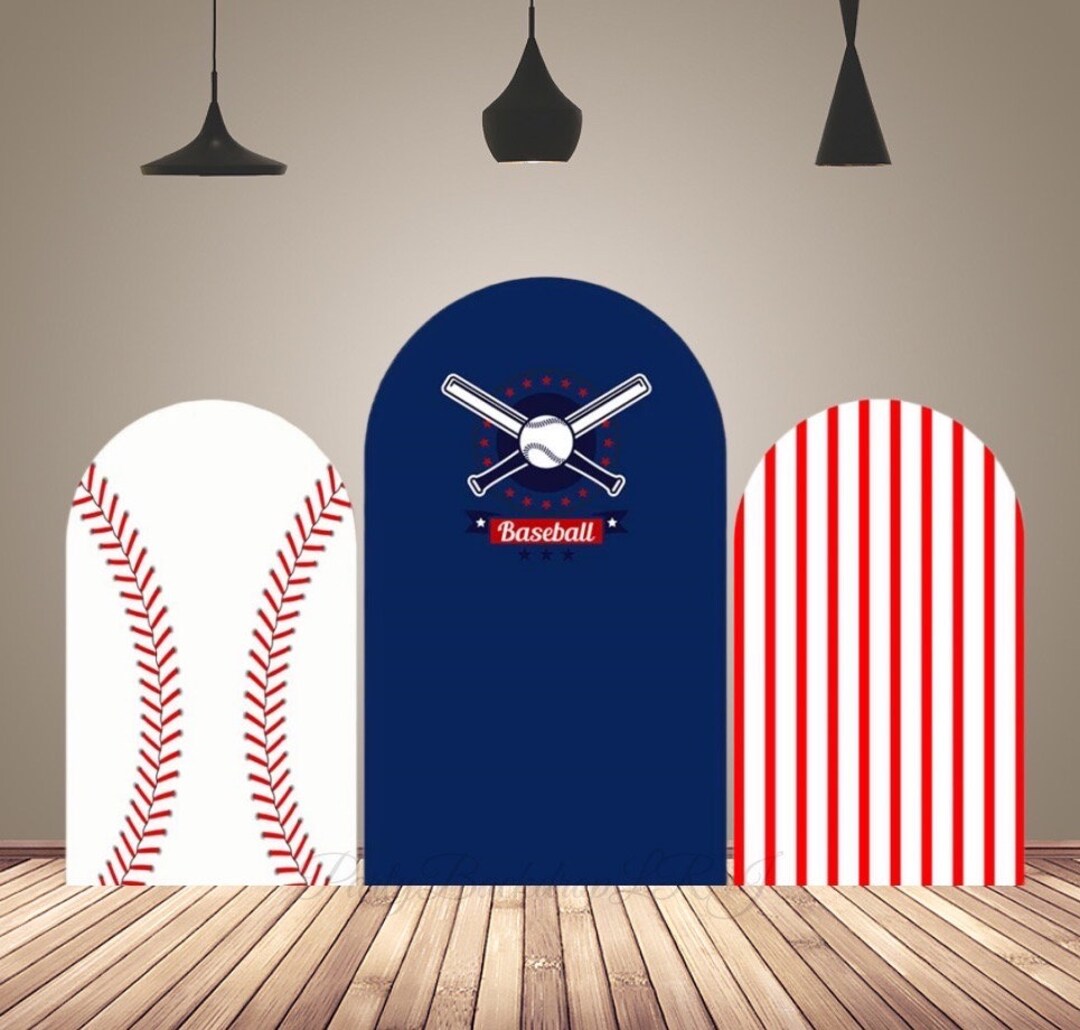 Sports Theme Arch Backdrop Cover Deep Blue Baseball Arch Backdrop ...