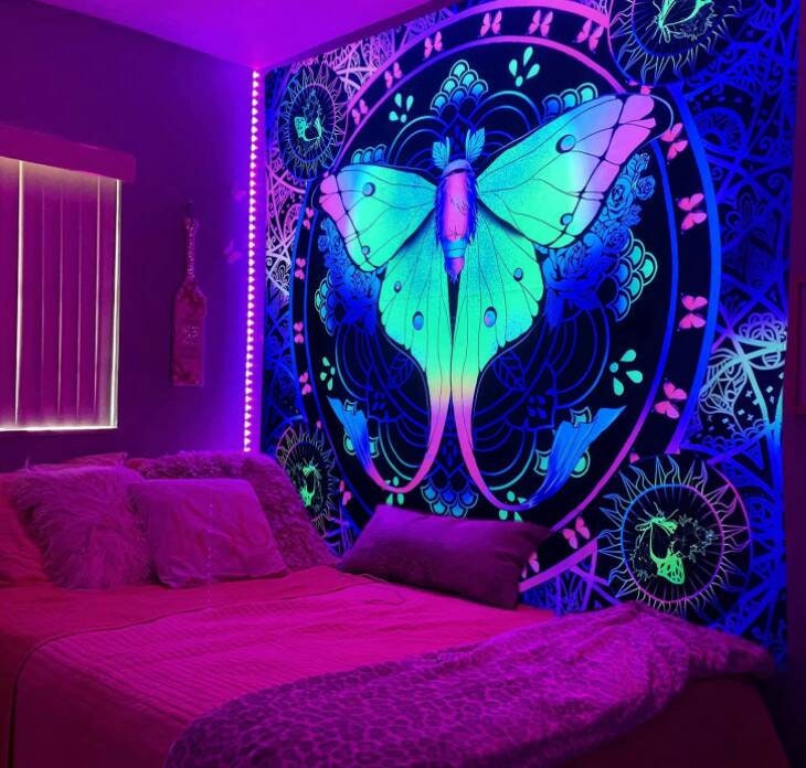 Black Light Room Wallpaper